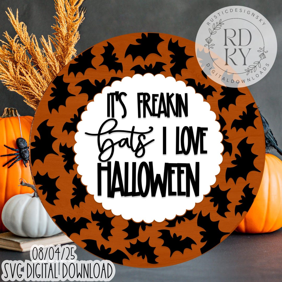 Svg/png-it's Freakin Bats I Love Halloween With Bat Pattern Design ...