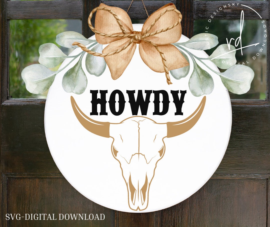SVG/PNG- Boho Skull Head Howdy-cricut|digitaldownload|doorhangerdesign ...
