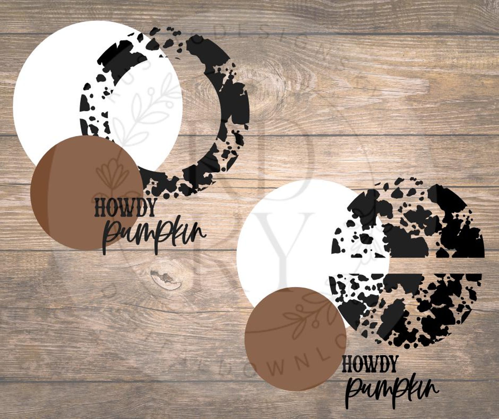 Svg/png-howdy Pumpkin With Cowhide Print Pattern Design-cricut ...