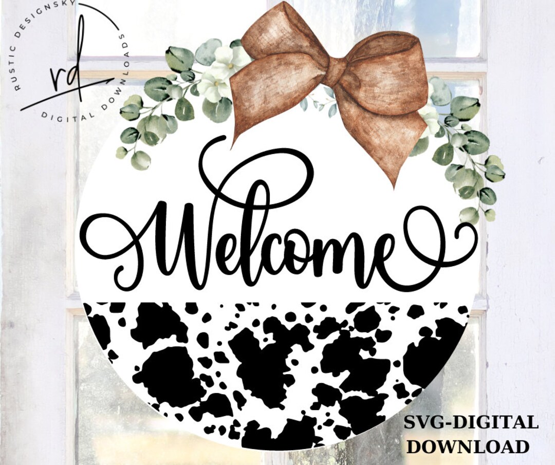 SVG/PNG- Welcome Cowhide-cricut|digitaldownload - Etsy