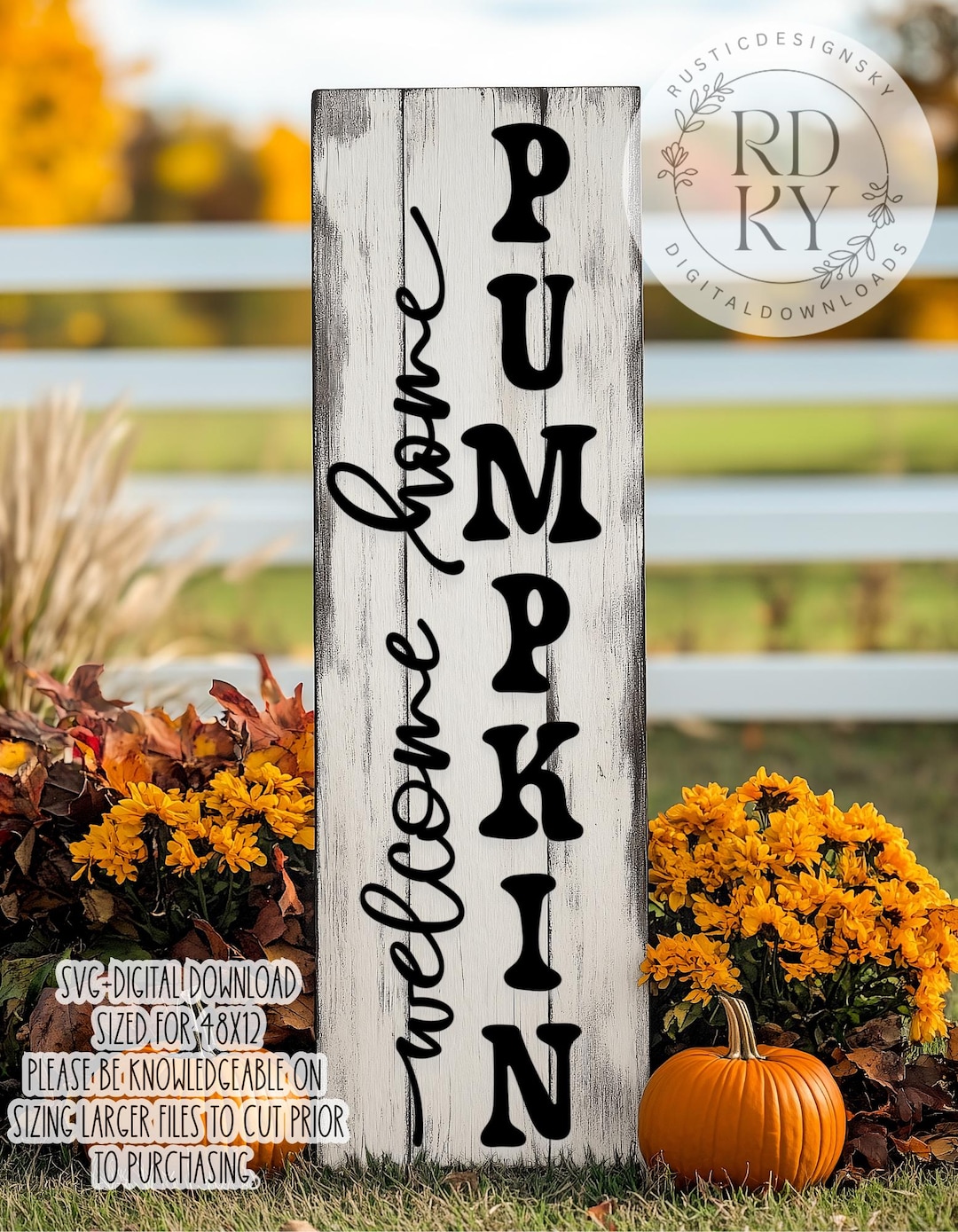 Svg/png-welcome Home Pumpkin Porch Leaner Design-cricut|digitaldownload ...