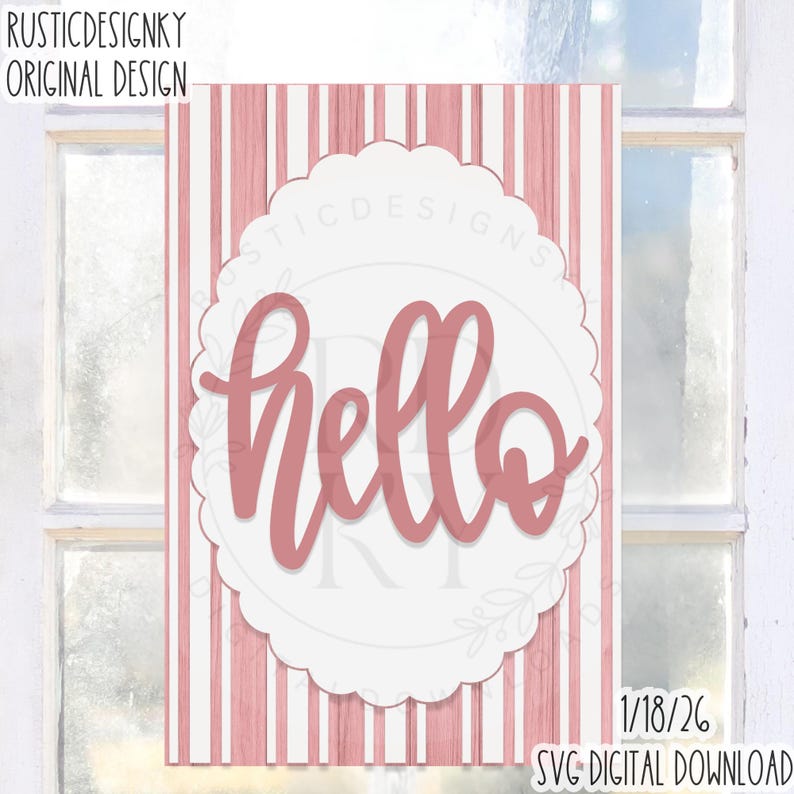Svg/png-hello Rectangle With Strip Pattern Vintage Inspired Design ...