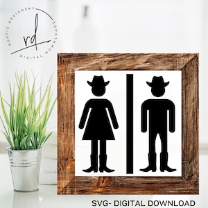 SVG/PNG- Cowgirl and Cowboy Bathroom Symbol Design-cricut ...