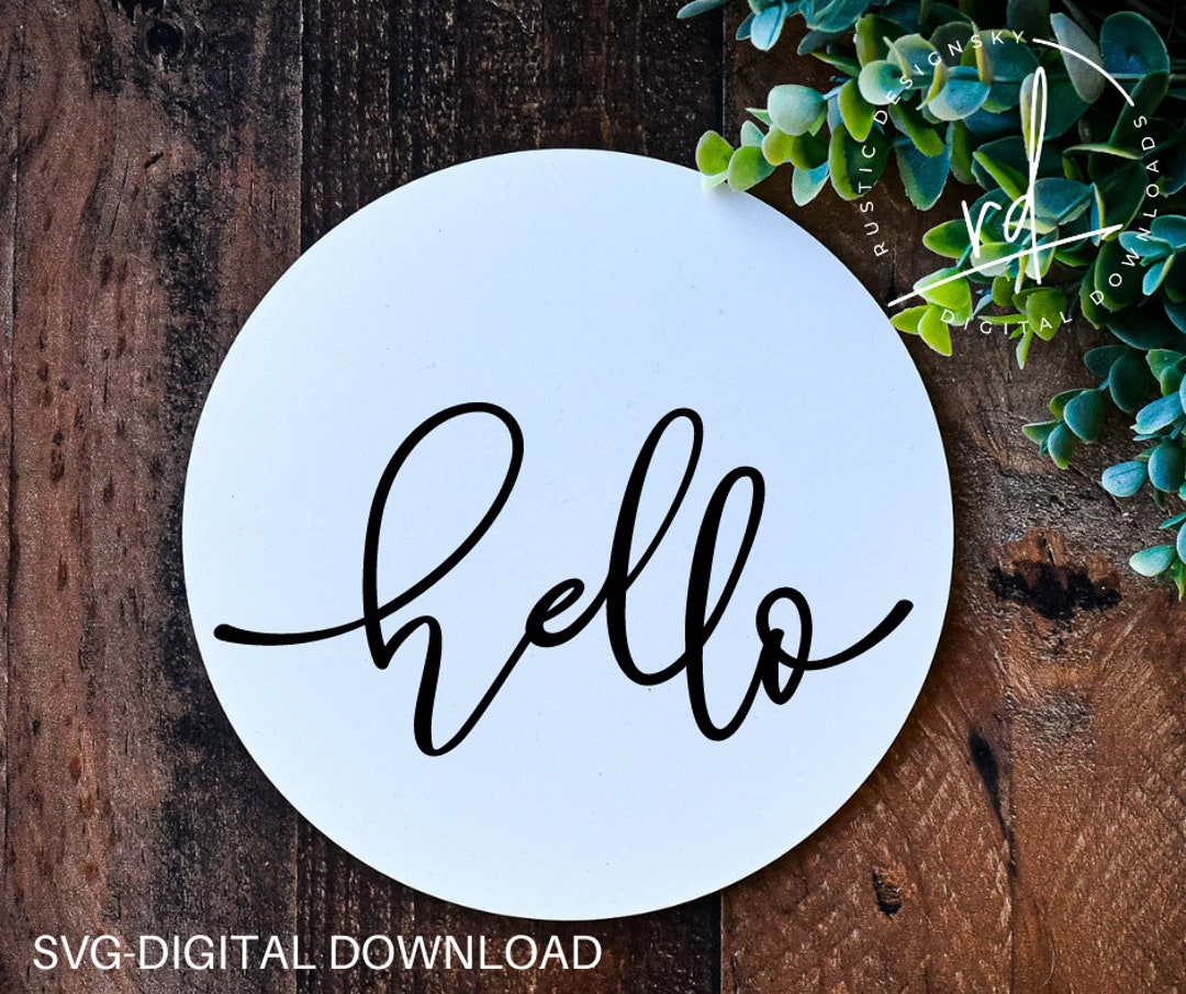 SVG/PNG- Hello Cursive Font-cricut|digitaldownload|doorhangerdesign - Etsy