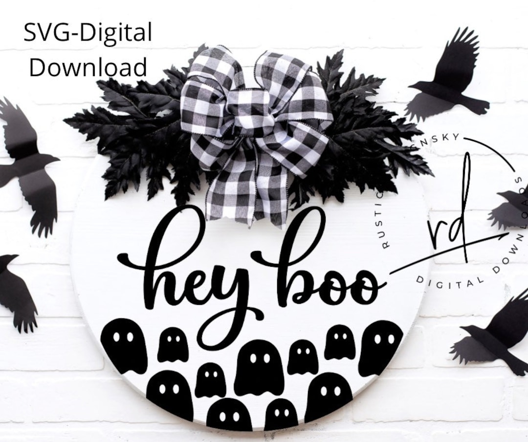 SVG/PNG File- Hey Boo Ghost Pattern|cricut|digitaldownload|halloween ...