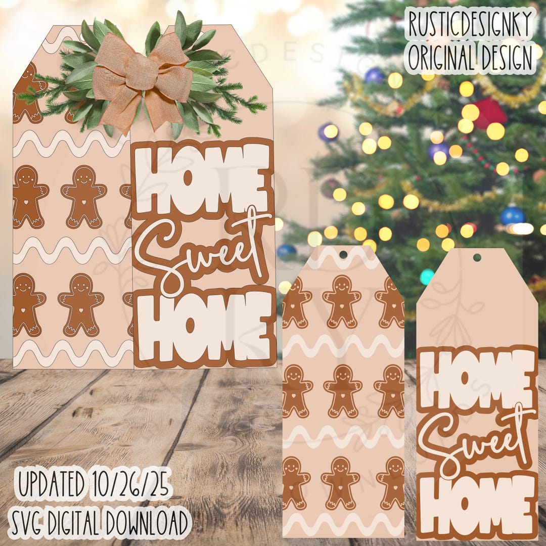 SVG/PNG- Home Sweet Home Gingerbread Door Tag Design-cricut ...