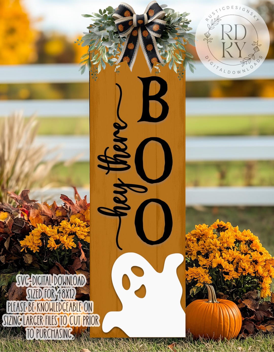 SVG/PNG File- Hey There Boo With Ghost Porch Leaner Digital Download ...
