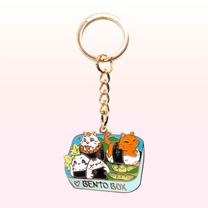 Bento Box Sushi Cat Hard Enamel Pin Keyring Cute Pins Keychain Gift ...