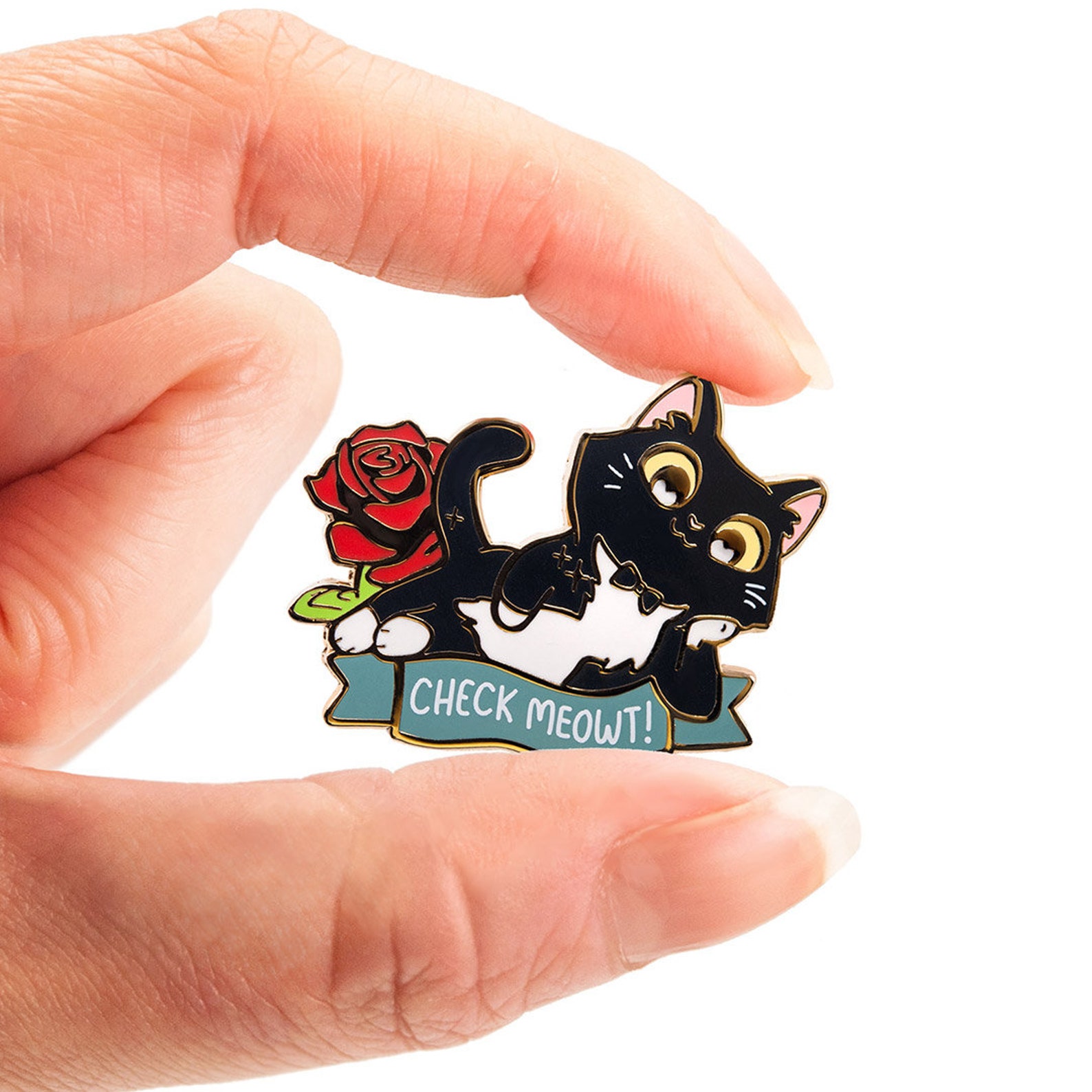 Check Meowt (tuxedo Cat) Hard Enamel Pin Cute Pins Kawaii Gift Ita Bag ...