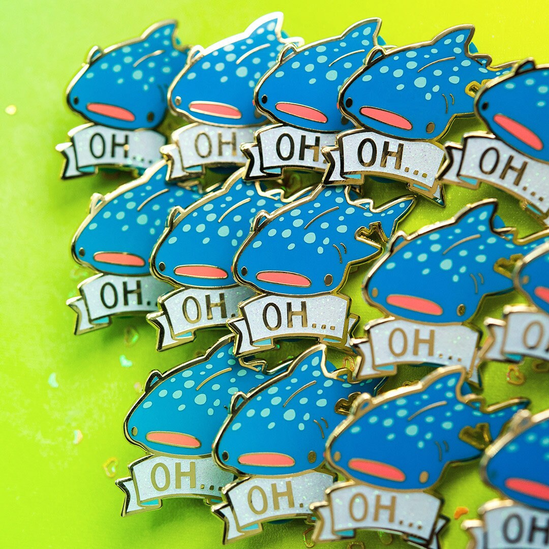 Oh Whale Shark Hard Enamel Pin Gold Plated Cute Pins Jackets | Etsy
