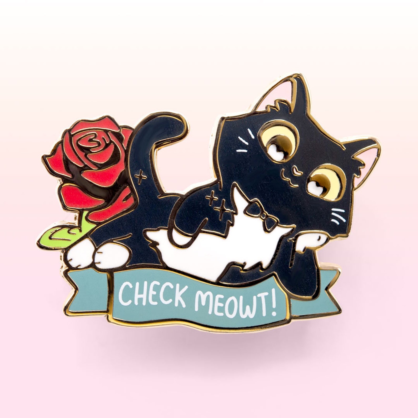 Check Meowt (tuxedo Cat) Hard Enamel Pin Cute Pins Kawaii Gift Ita Bag ...