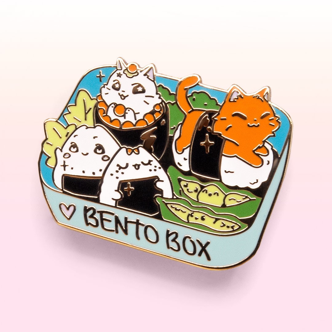 Bento Box Sushi Cat Hard Enamel Pin Keyring Cute Pins Keychain Gift ...