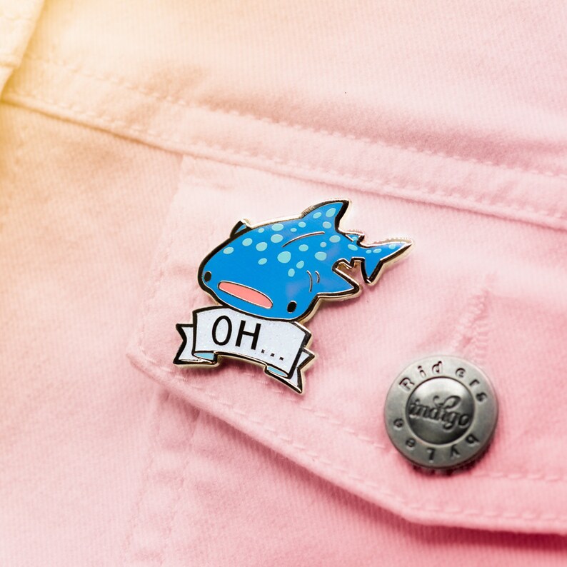 Oh Whale Shark Hard Enamel Pin Gold Plated Cute Pins Jackets | Etsy