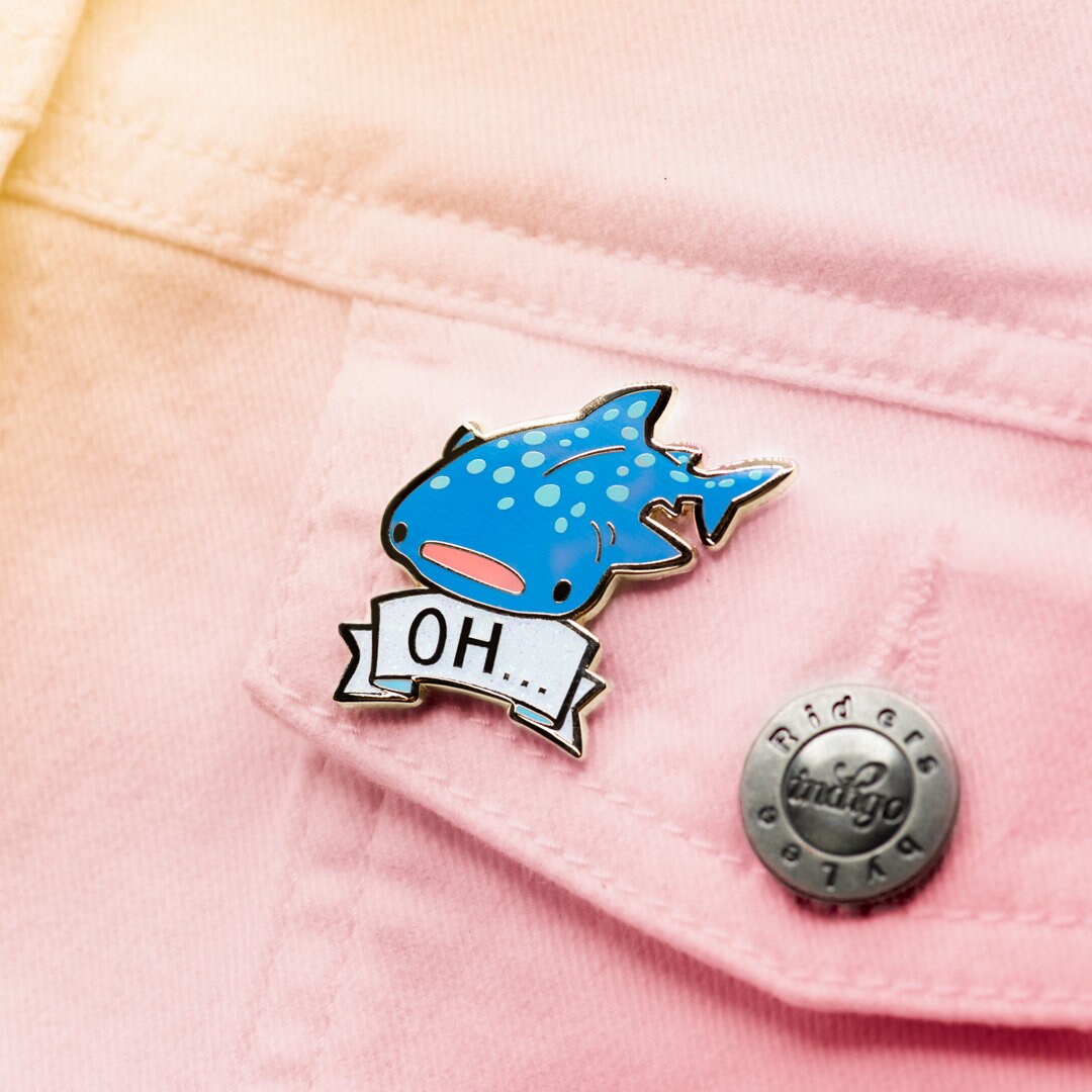 Oh Whale Shark Hard Enamel Pin Gold Plated Cute Pins Jackets | Etsy