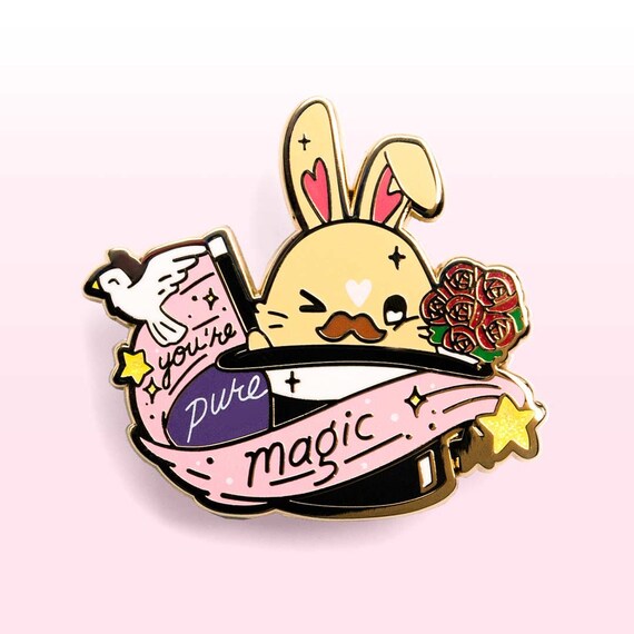 Magic Hat Bunny Rabbit Hard Enamel Pin Cute Keychain Lapel - Etsy New ...