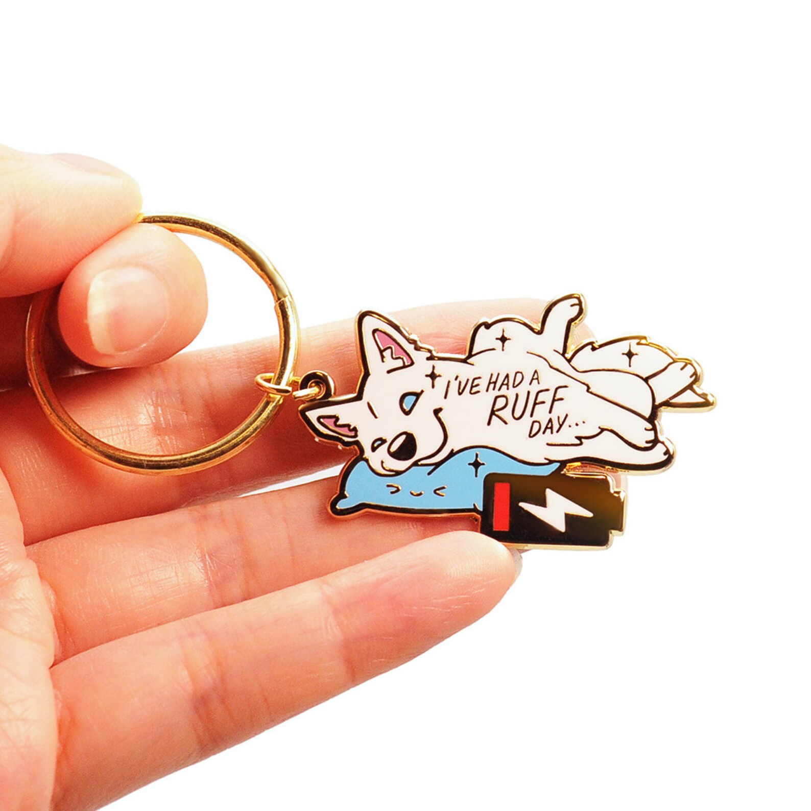 I've Had a Ruff Day Husky Hard Enamel Pin Kawaii Keychain Gold Lapel ...