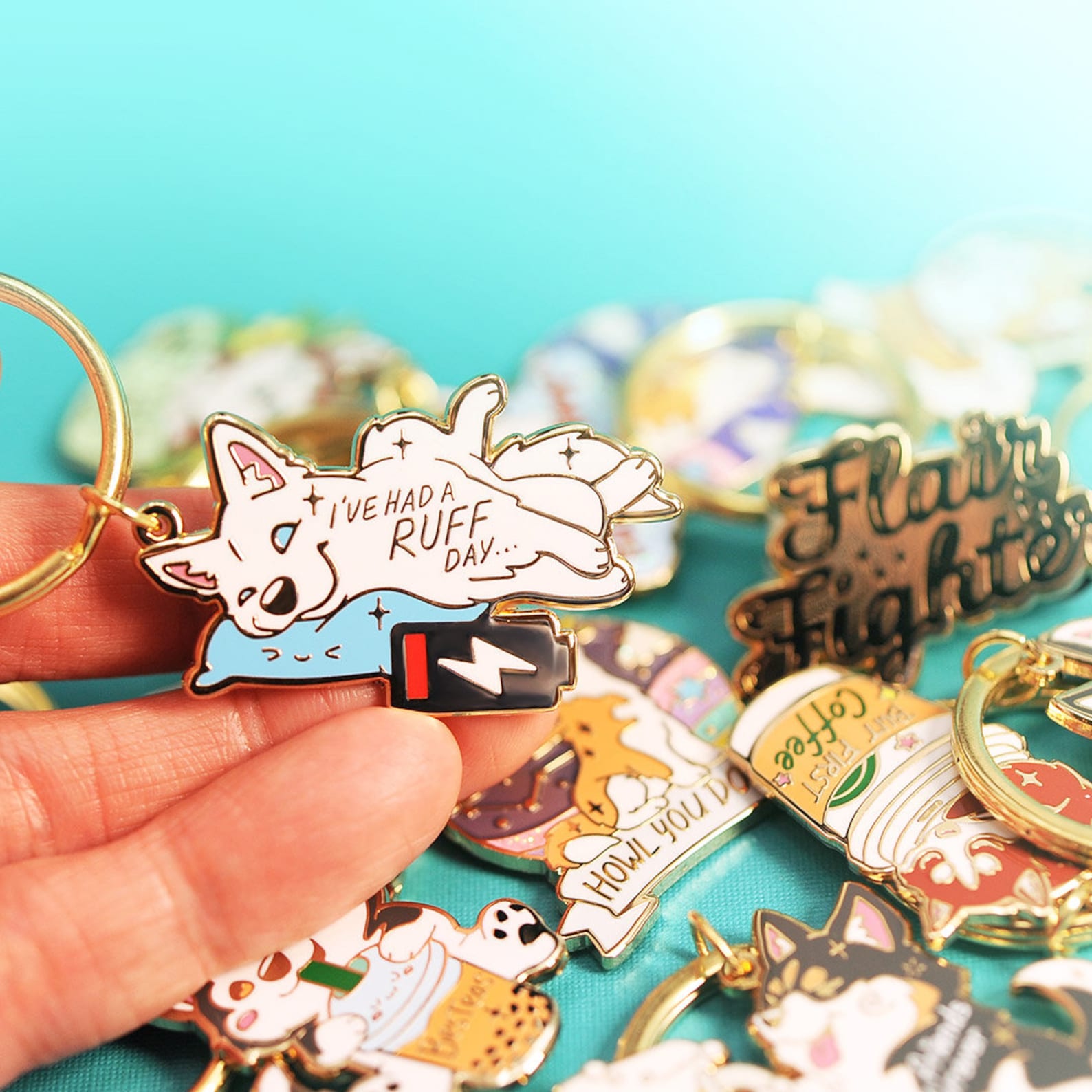 I've Had a Ruff Day Husky Hard Enamel Pin Kawaii Keychain Gold Lapel ...
