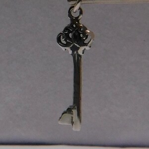 Sterling Silver Victorian Key Charm - Etsy