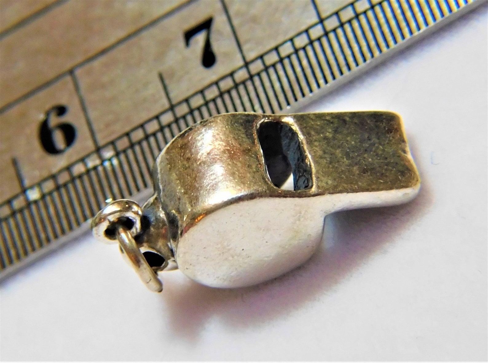 Sterling Silver 3D Tiny Whistle Charm 8 X 23 Mm - Etsy