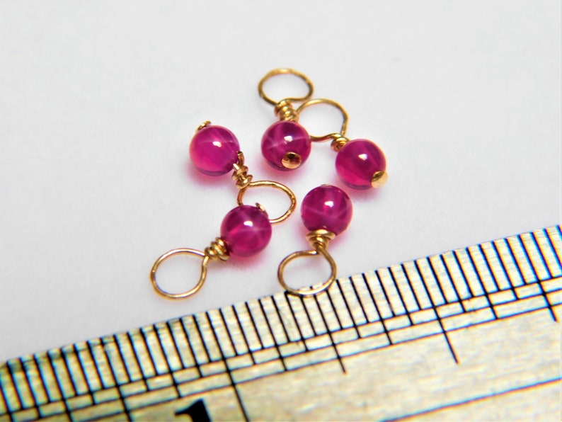 14k Solid Gold Perfect Star Ruby Orb Charm 3 Mm - Etsy