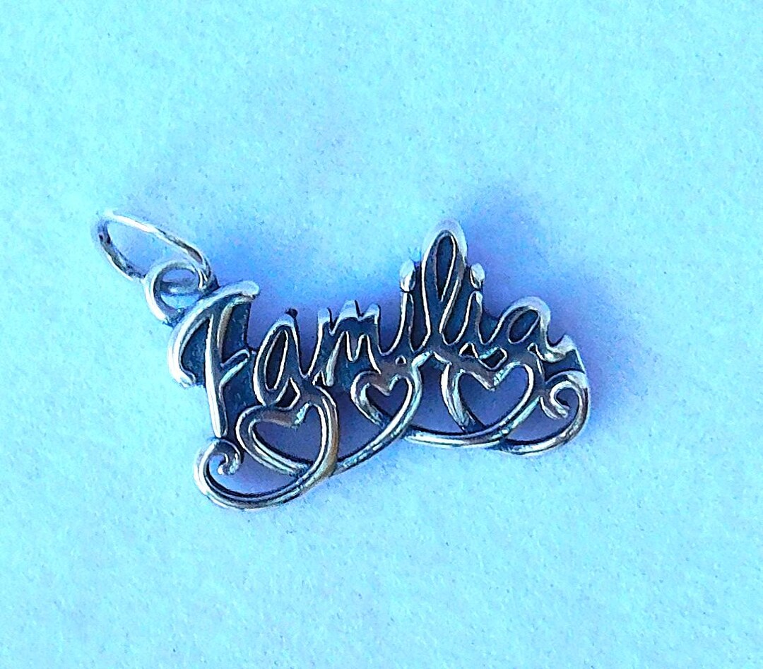 Sterling Silver "familia" Charm/pendant - Etsy