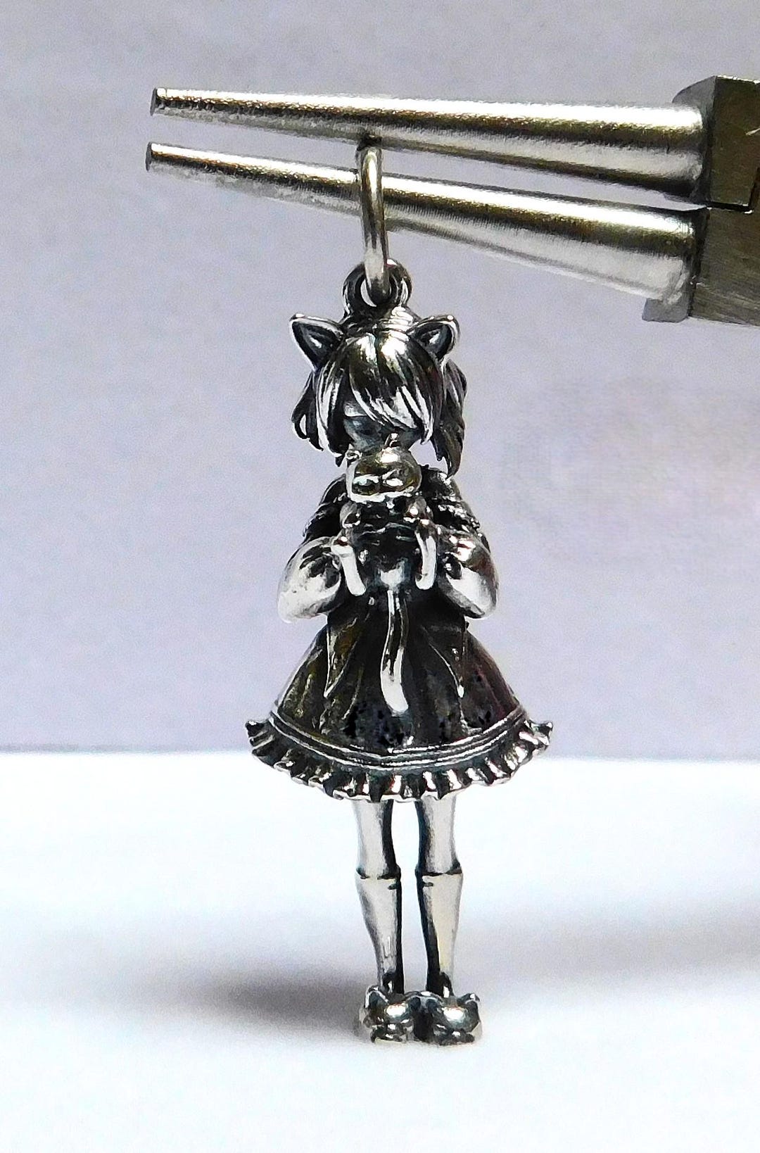Tiny Sterling Silver 3D Detailed Kat Anime Warrior Cat Girl Charm - Etsy