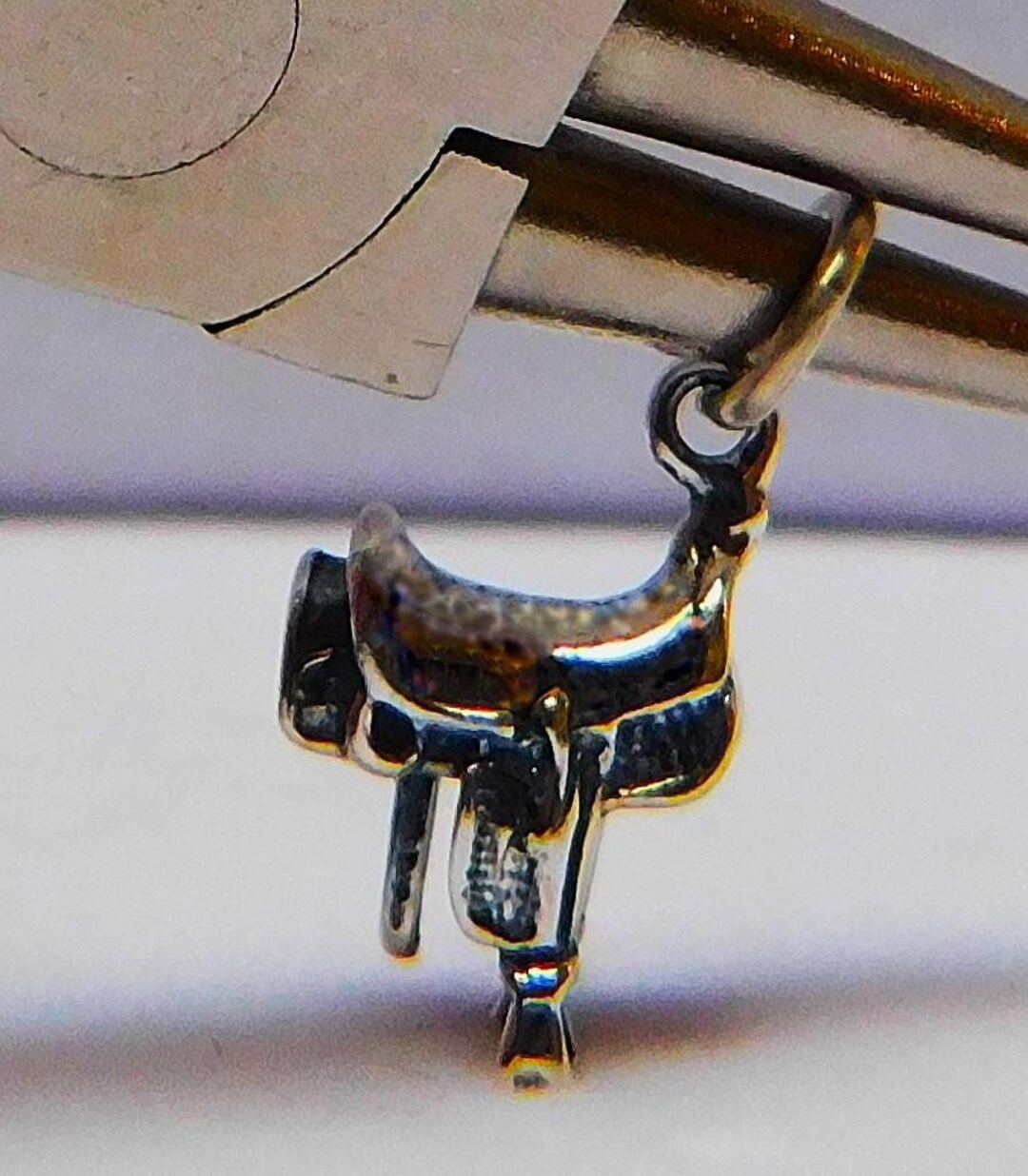 Sterling Silver Saddle Charm - Etsy