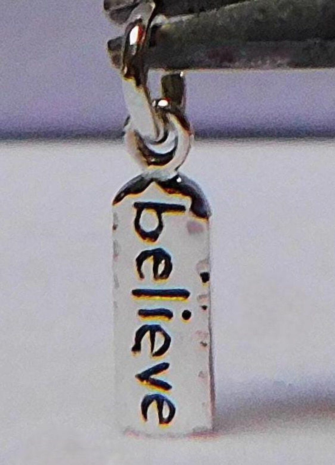 Sterling Silver Tiny Tag: Believe - Etsy