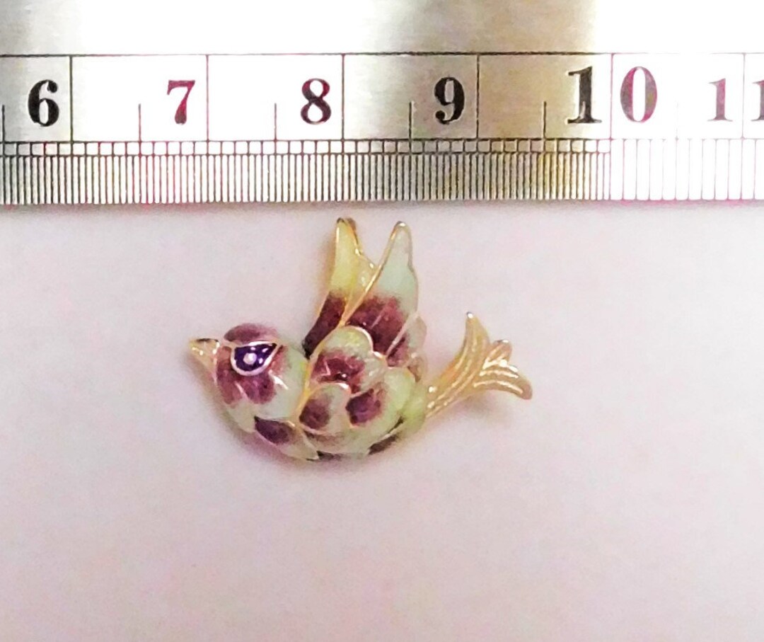 Sterling Silver and Enamel Swallow Bird Pendant 29 X 20 Mm - Etsy
