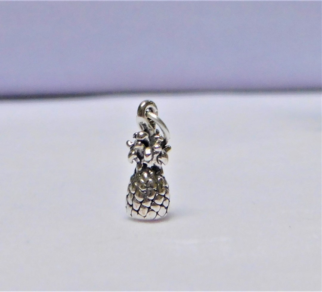 Sterling Silver, 3D, Standing Pineapple Charm 16 X 6 Mm - Etsy