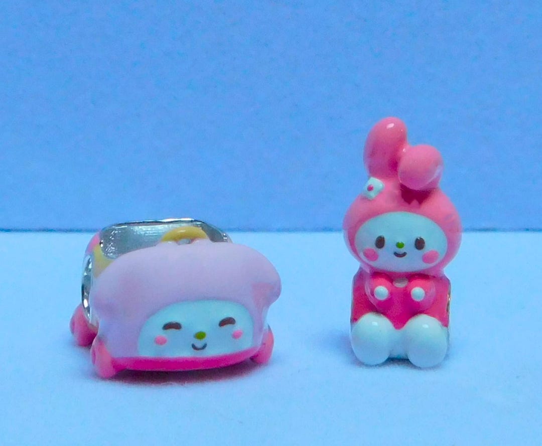 Sterling Silver and Enamel Bunny Rabbit and Her Car Charm - Etsy