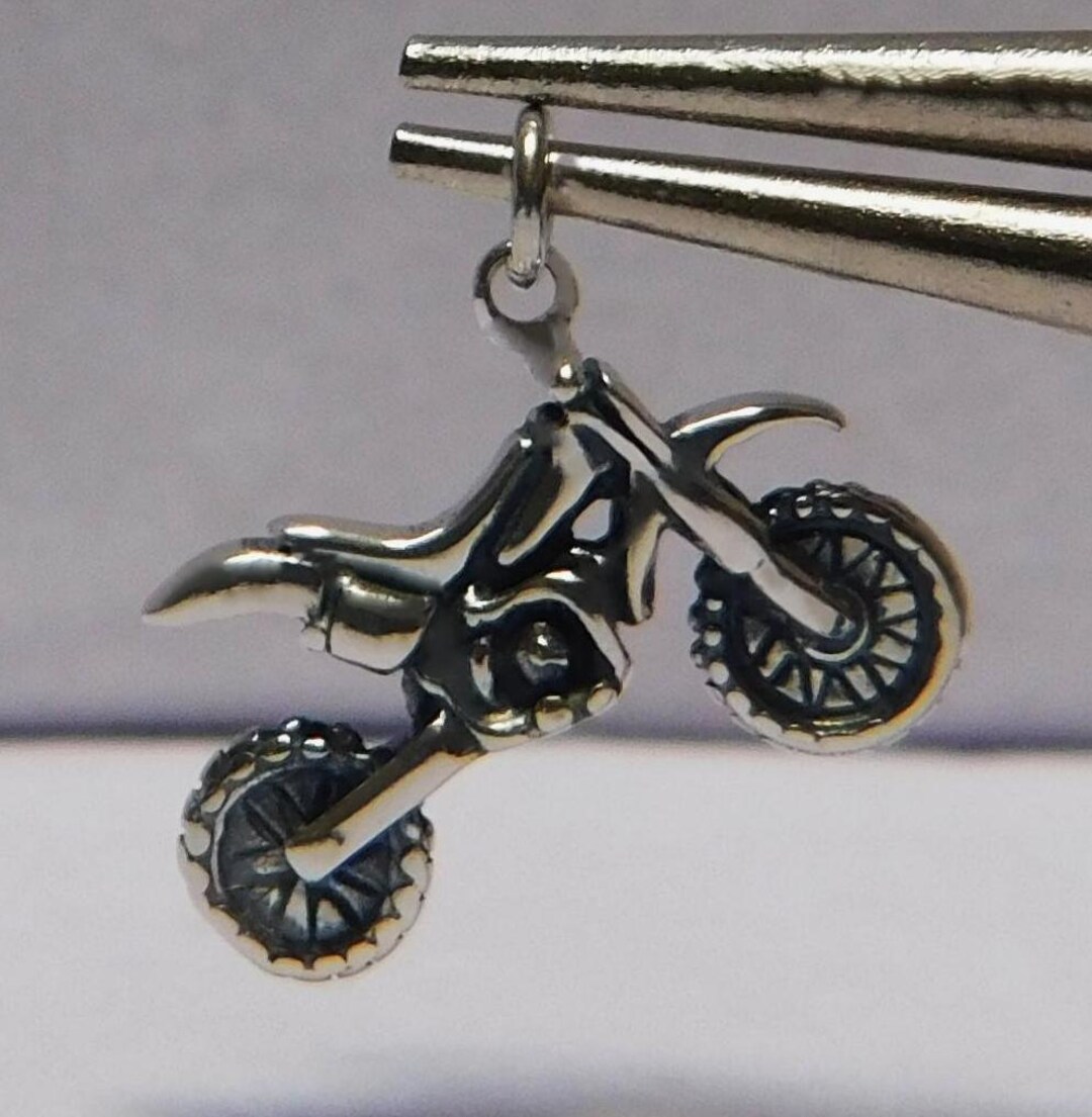 Sterling Silver Dirt Bike Charm - Etsy