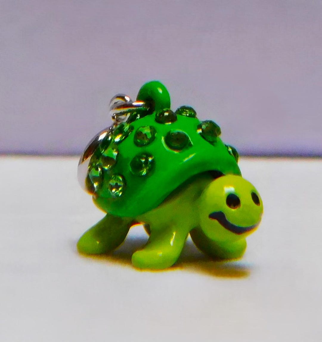 Tiny Resin and Crystal 3D Turtle Charm - Etsy