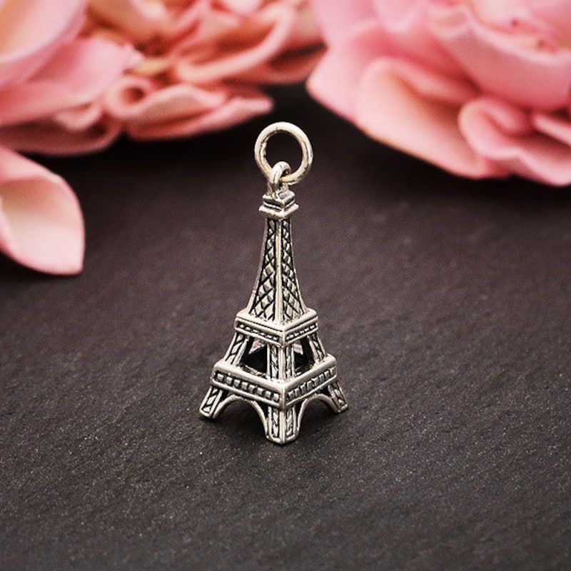 Eiffel Tower Silver Charm - Etsy