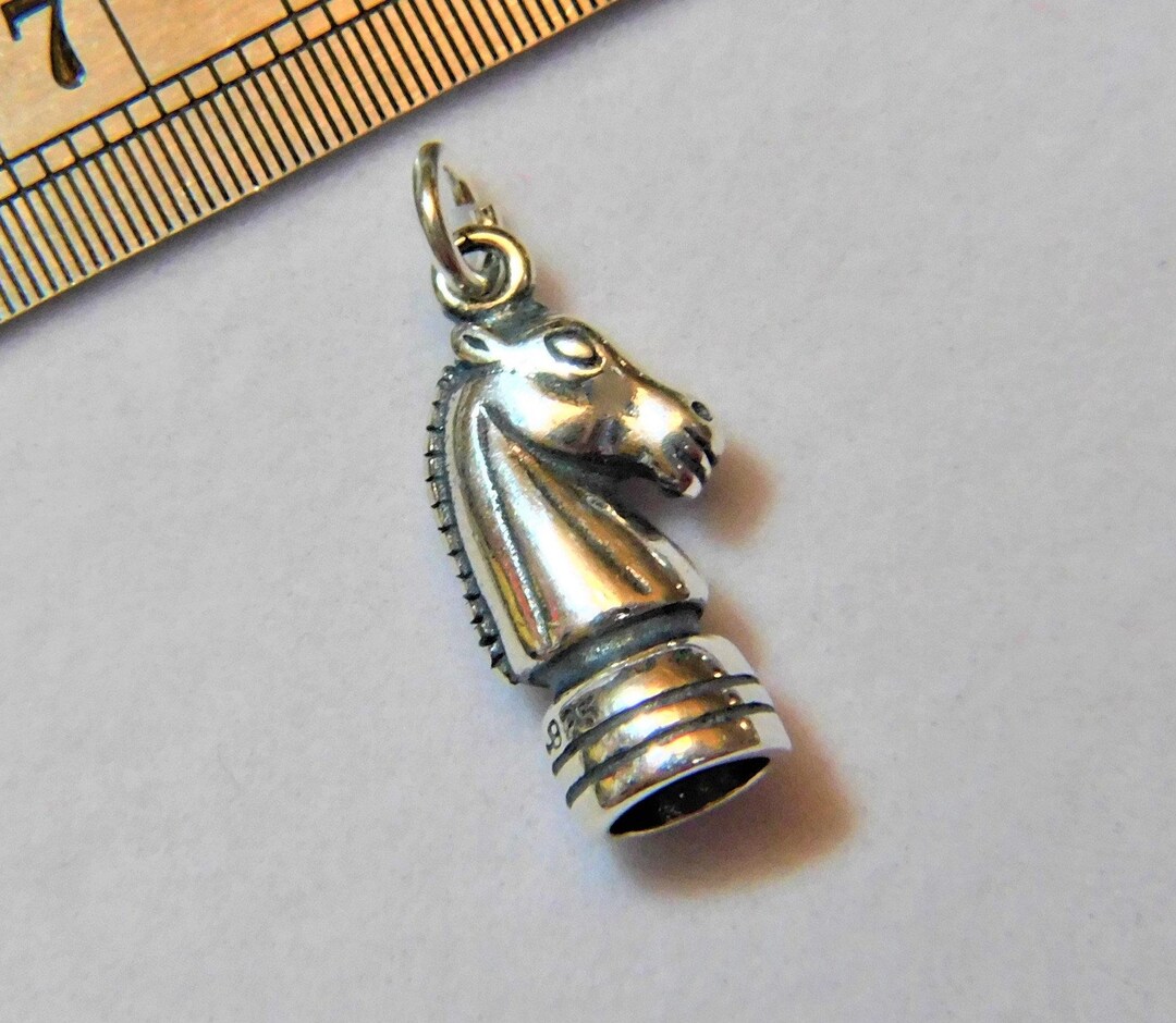 Sterling Silver 3D Chess Piece Knight 22 X 9 Mm - Etsy