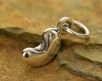 Bean Charm Lentil Charm Sterling Silver Charm Sterling - Etsy