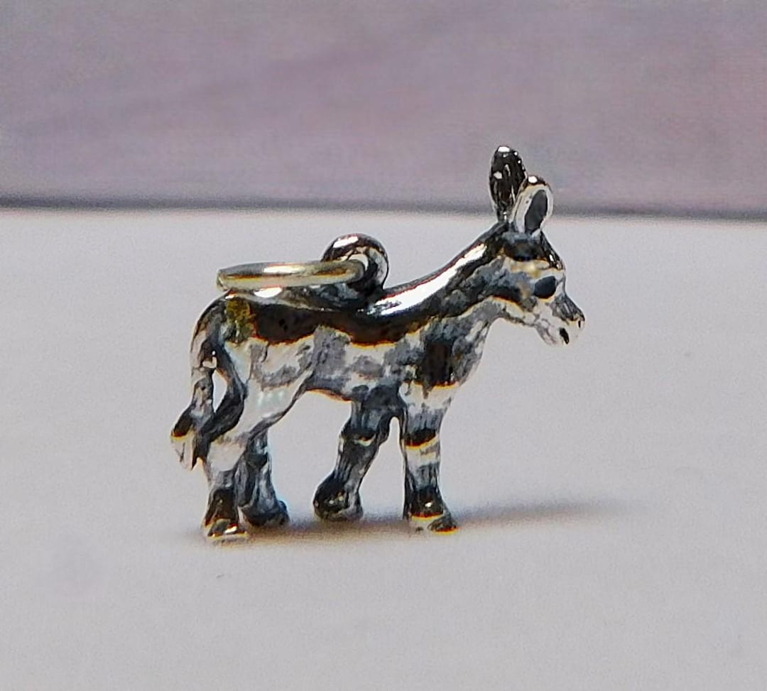 Cute Sterling Silver Donkey Charm - Etsy