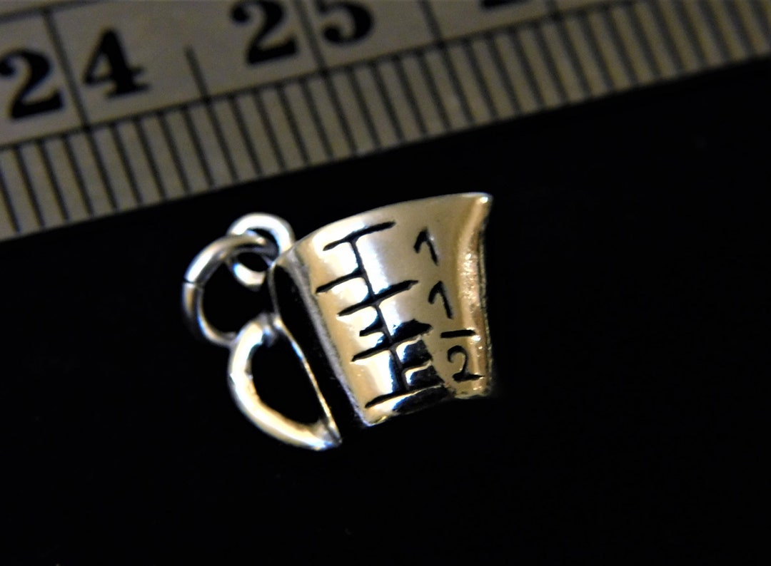 Tiny 3D Sterling Silver Measuring Cup Charm 8 X 7.5 Mm - Etsy