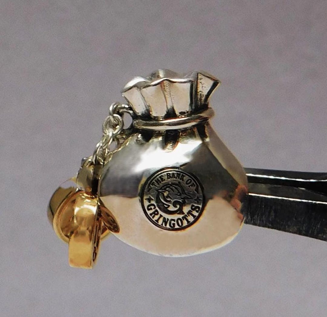 Sterling Silver 3D Money Bag Charm - Etsy