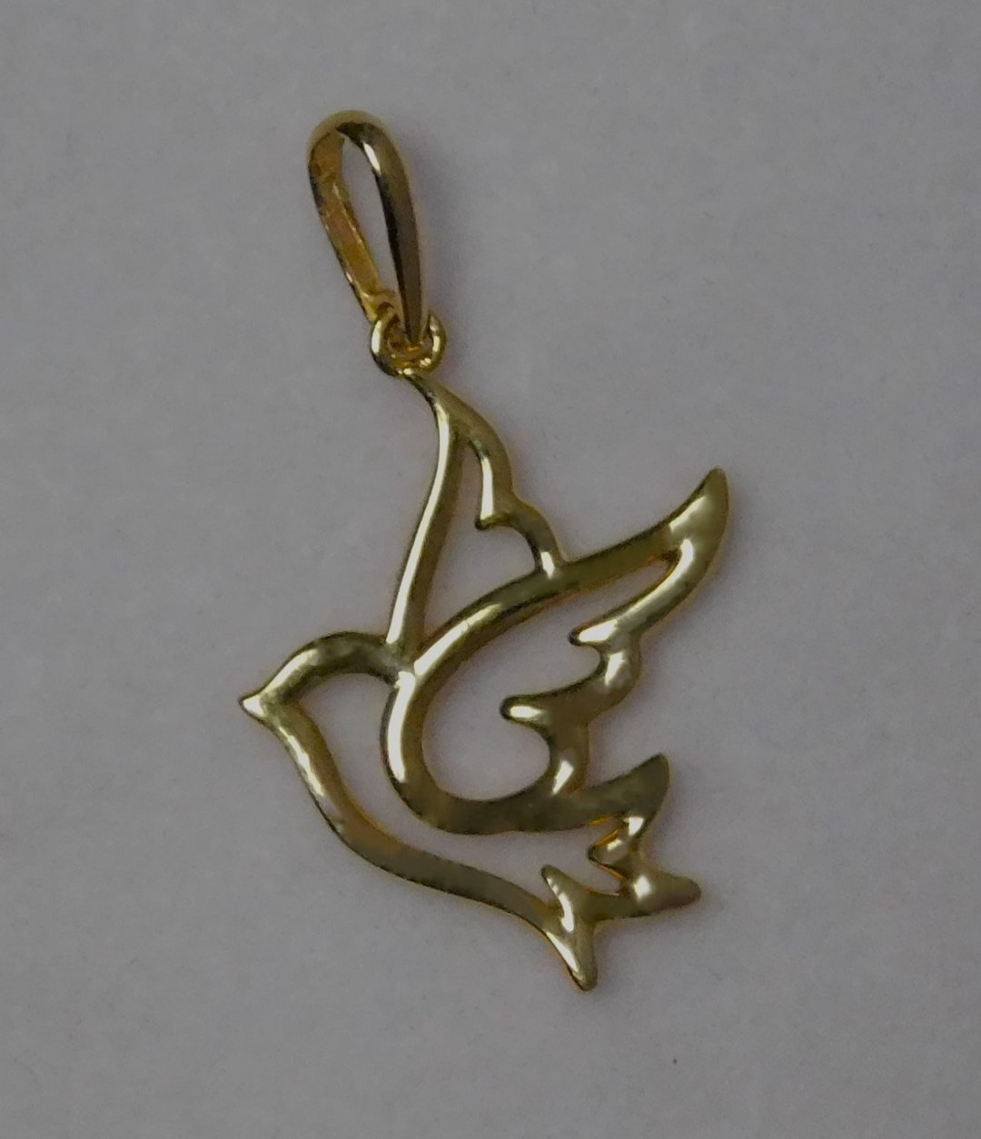 14k Solid Gold Peace Dove Charm - Etsy