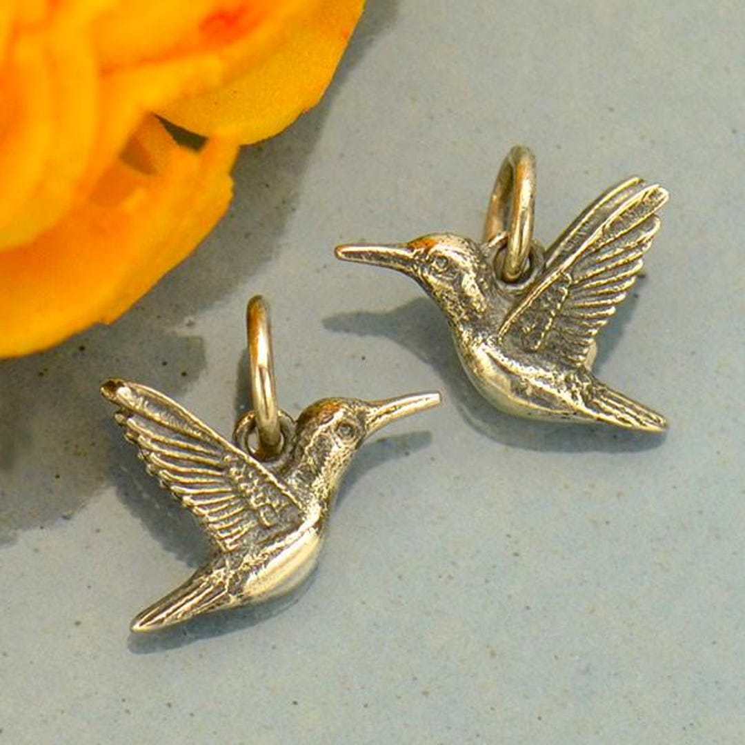Sterling Silver Realistic Humming Bird Charm - Etsy