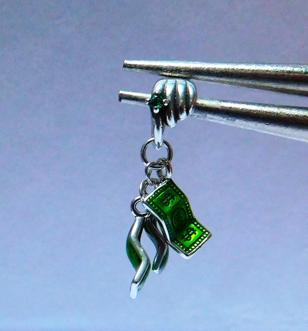 Sterling Silver Hanging Benjamins Charm - Etsy
