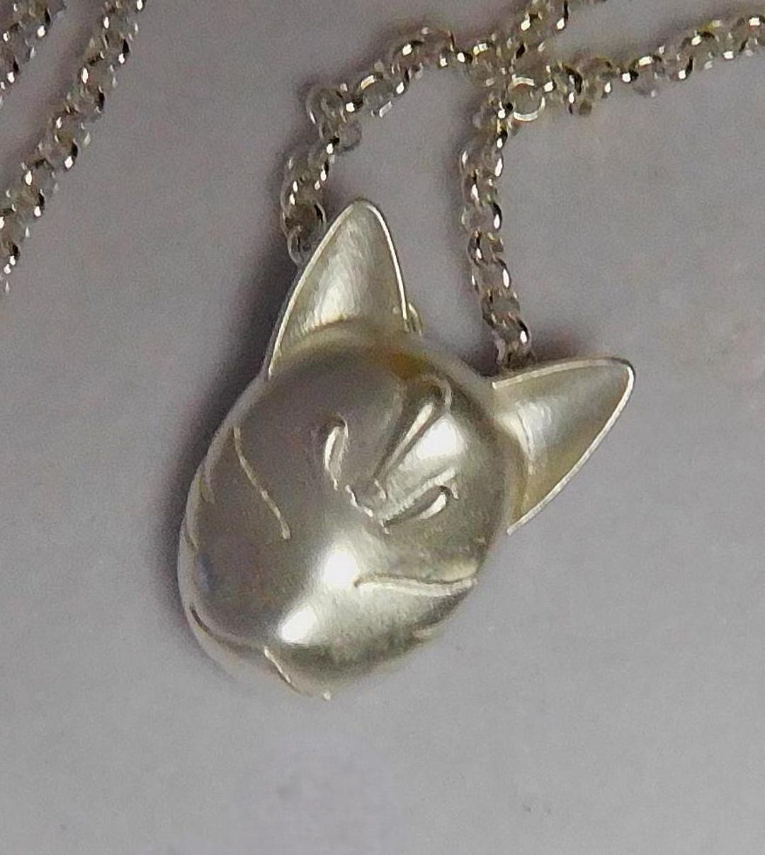 White Sterling Silver Fox Mask Pendant - Etsy