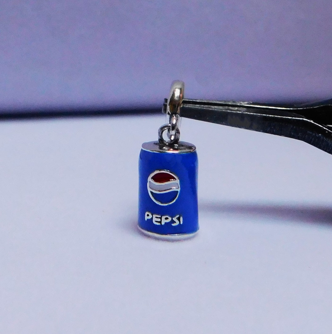 Tiny Sterling Silver and Enamel Soda Can Charm - Etsy