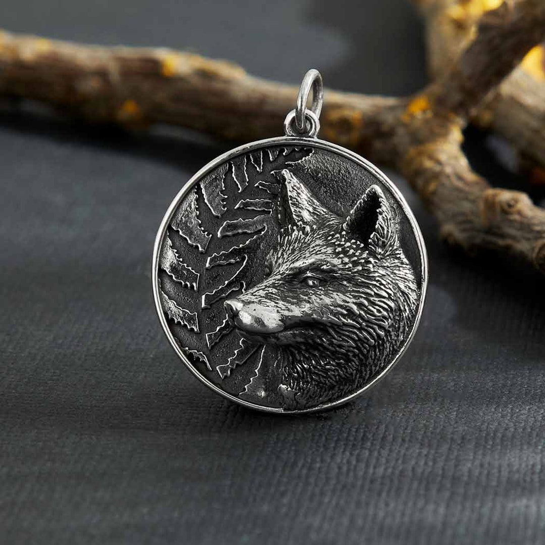 Sterling Silver Fox and the Fern Pendant - Etsy
