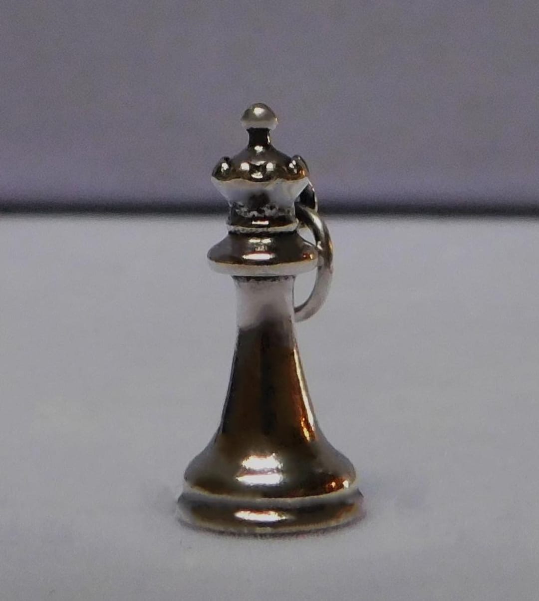 Tiny Sterling Silver 3D Chess Piece Charm: Queen - Etsy