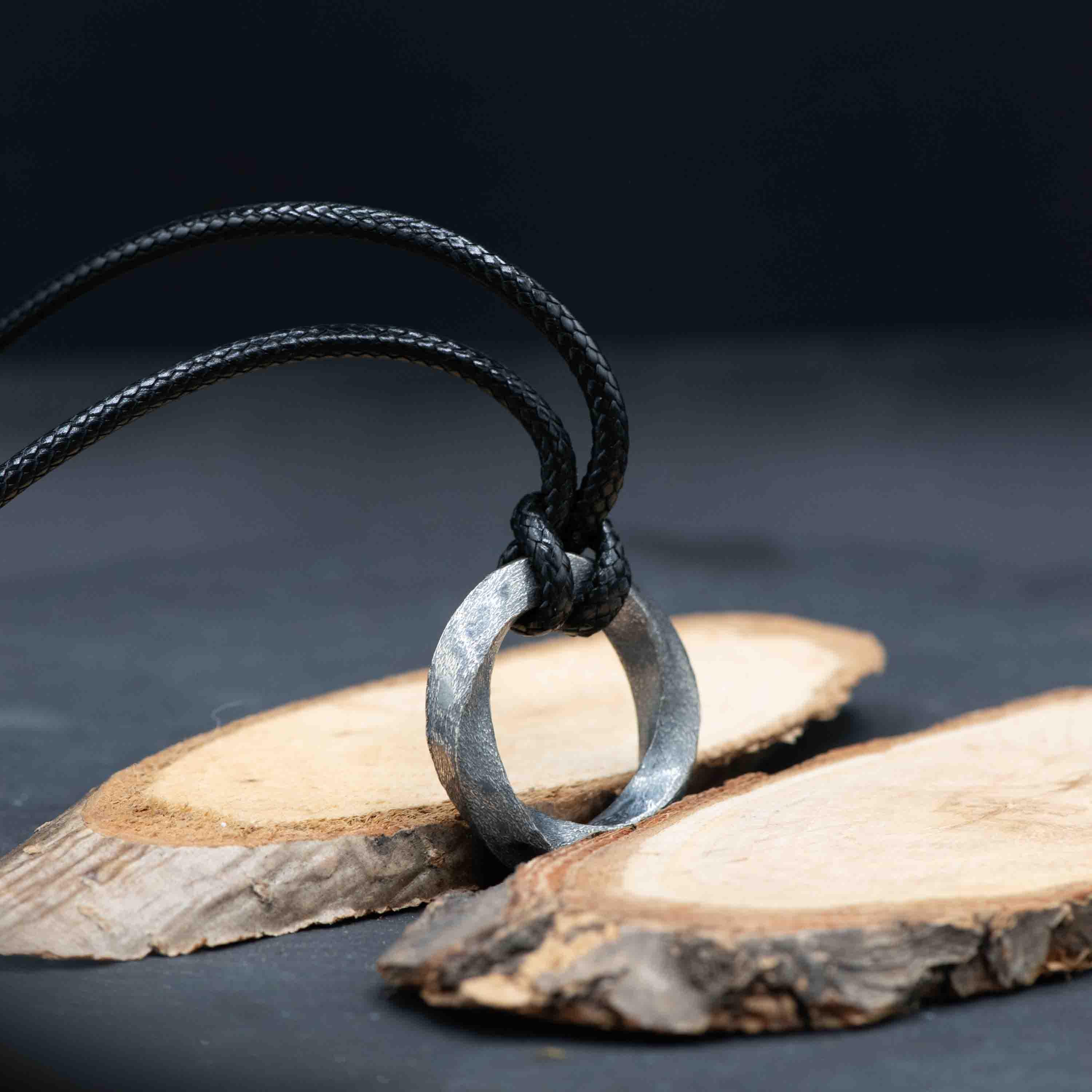Sterling Silver Twist Mobius Circle Necklace Geometric Necklace Mens ...