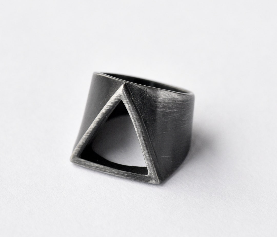 Stainless Steel Triangle Ring: Geometric Punk Jewelry - Etsy