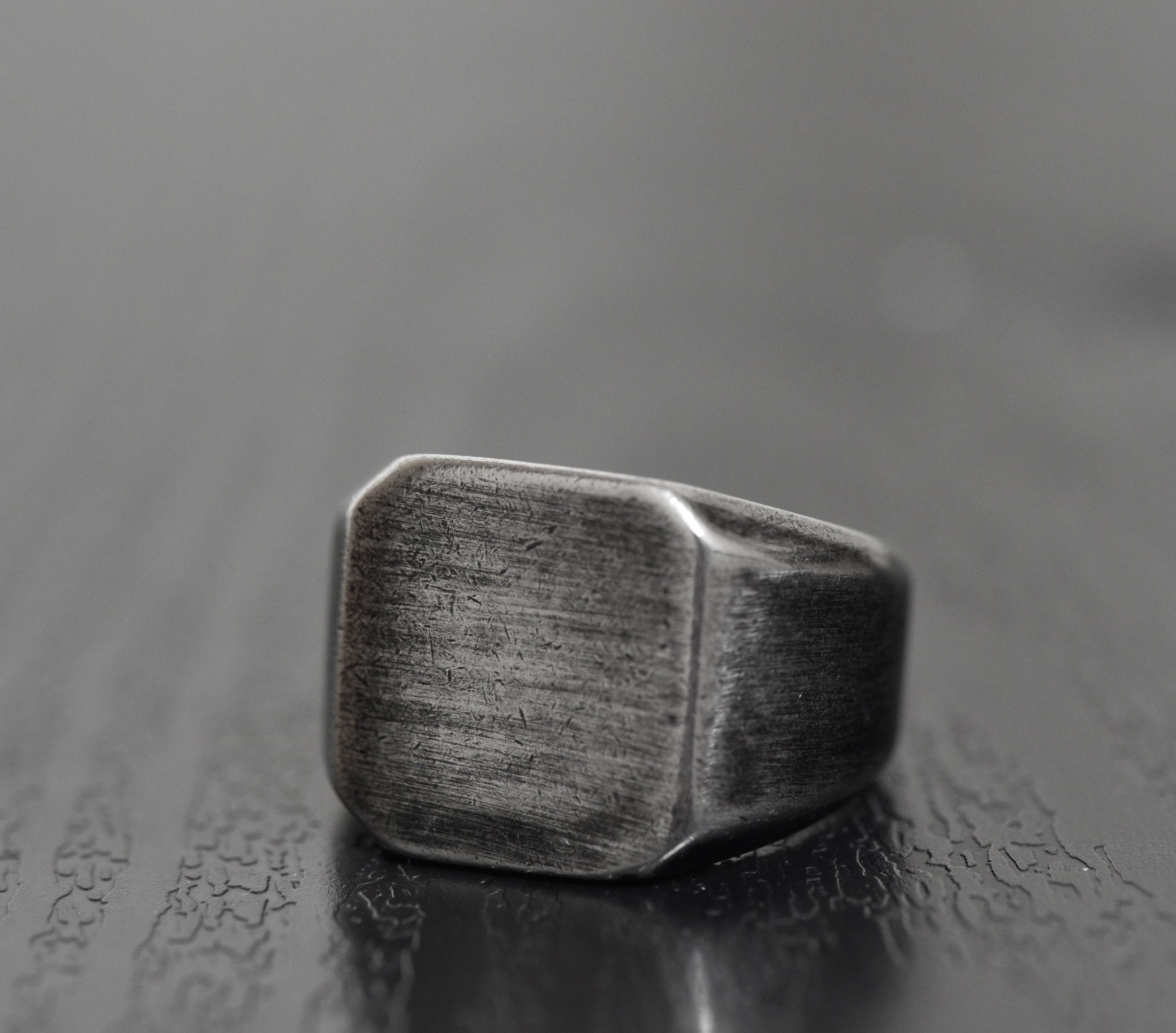 Stainless Steel Rectangle Statement Ring Mens Ring Statement - Etsy UK