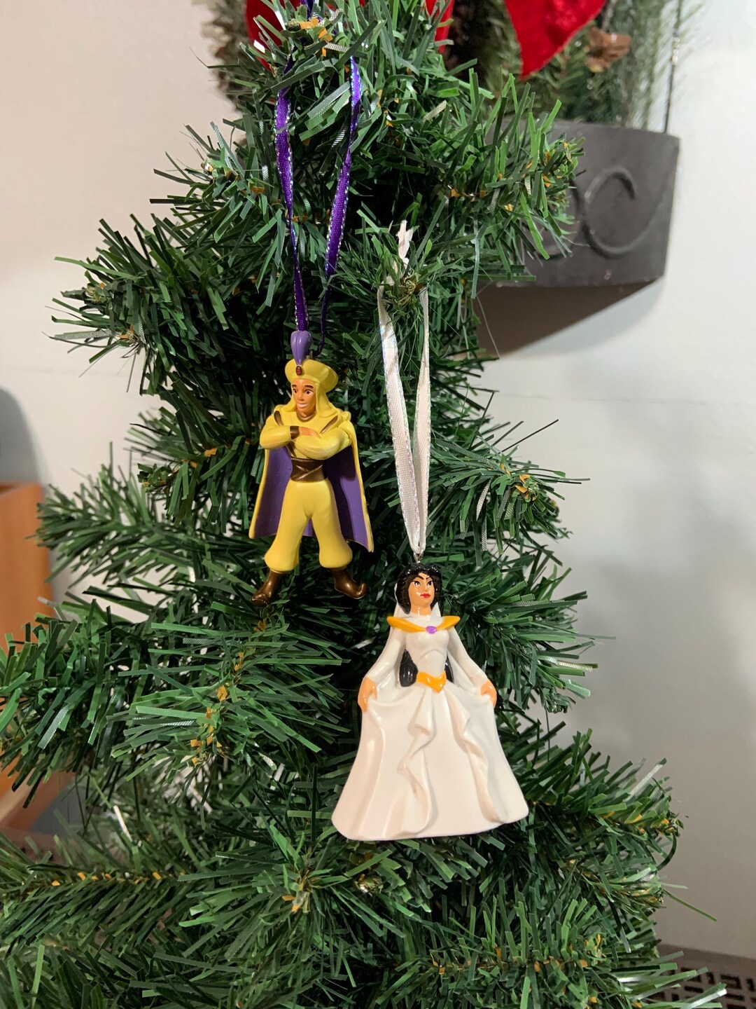 Disney Aladdin & Princess Jasmine Wedding Christmas Ornaments Bride and ...